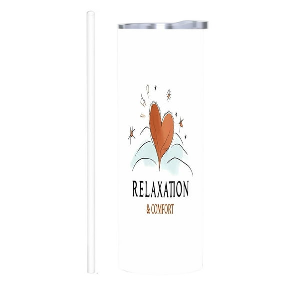 20 oz Stainless Steel Insulated Tumbler with Silver Lid Red Heart ...