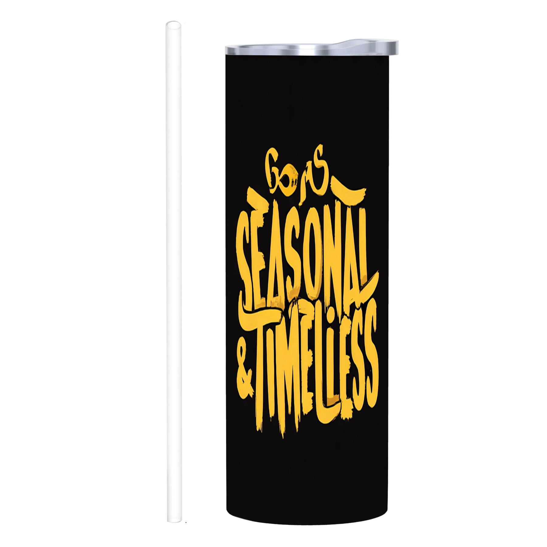 20 oz Stainless Steel Insulated Tumbler with Silver Lid & Straw - Bold ...