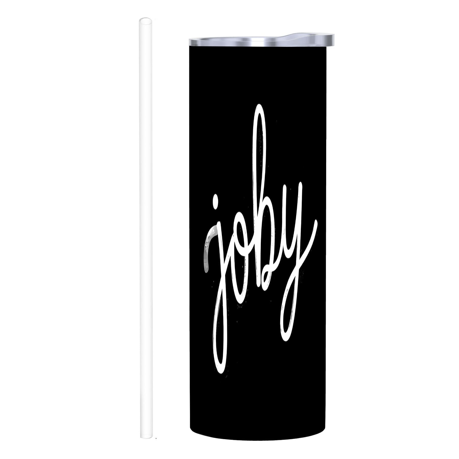 20 oz Stainless Steel Insulated Tumbler with Silver Lid & Straw ...