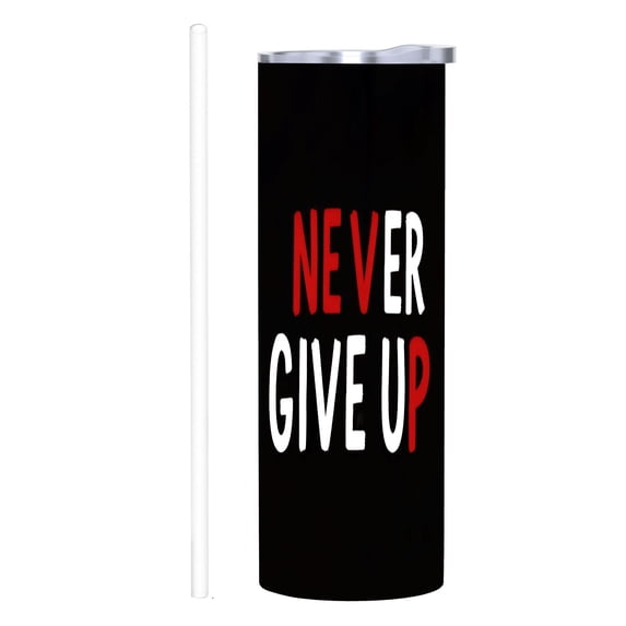 20 oz Stainless Steel Insulated Tumbler with Silver Lid & Straw ...