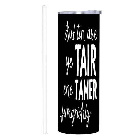 20 oz Stainless Steel Insulated Tumbler with Silver Lid & Straw ...