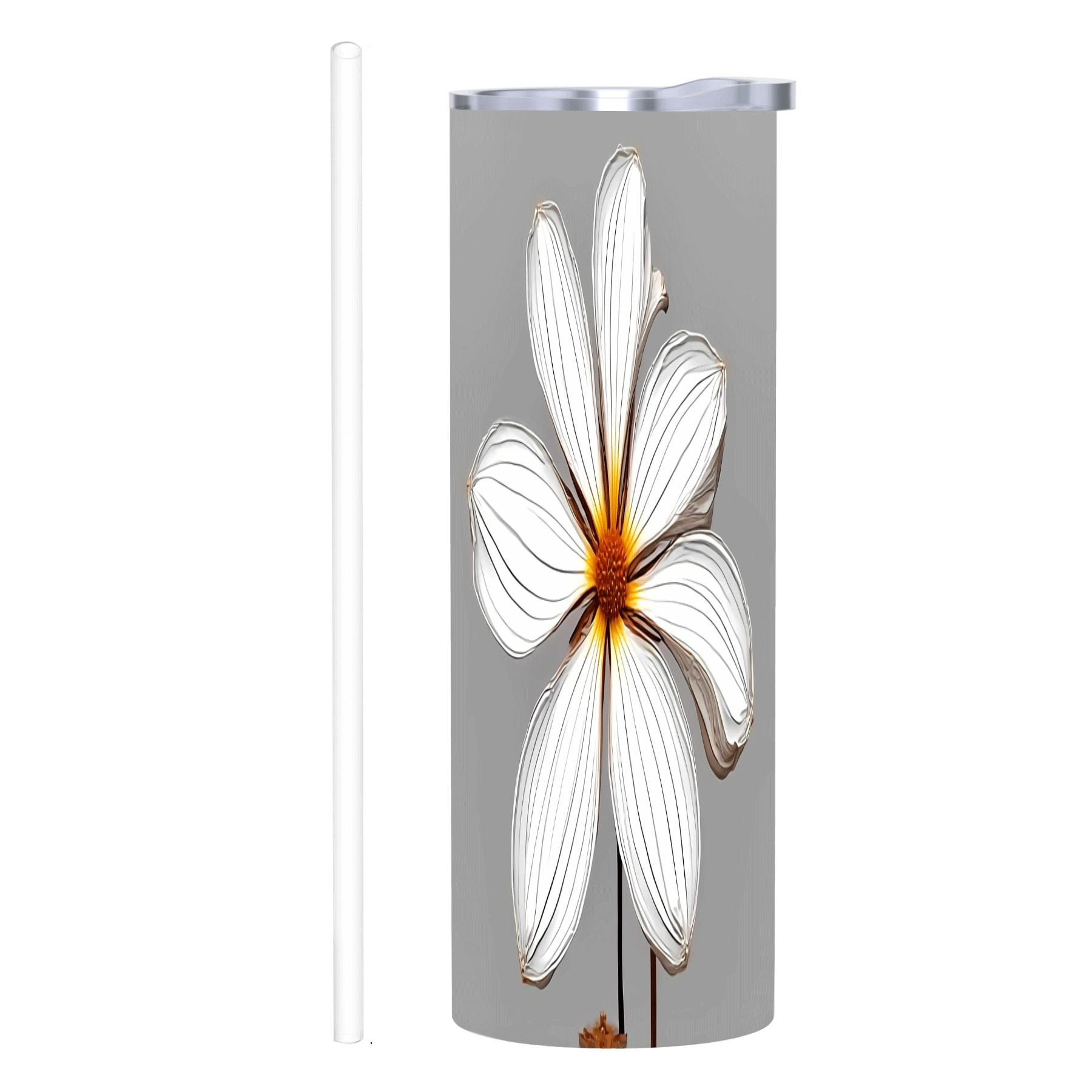 20 oz Stainless Steel Insulated Tumbler with Silver Lid Stylish Gray ...