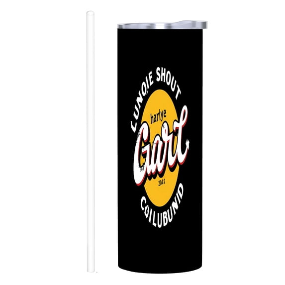 20 oz Stainless Steel Insulated Tumbler with Silver Lid Yellow Circle ...