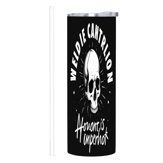 20 oz Stainless Steel Insulated Tumbler with Skull Graphic Radiating ...