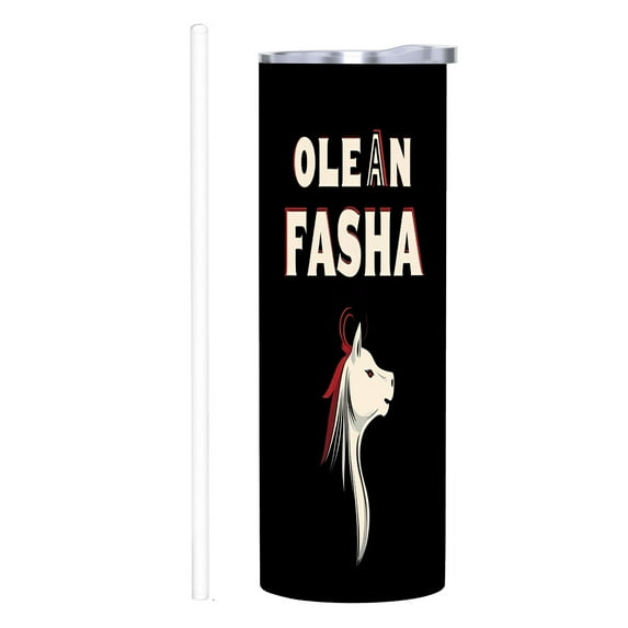 20 oz Stainless Steel Insulated Tumbler with Stylish Goat Design Silver ...