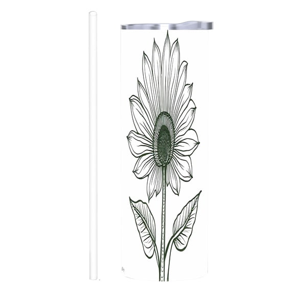20 oz Stainless Steel Insulated Tumbler with Sunflower Design Lids ...