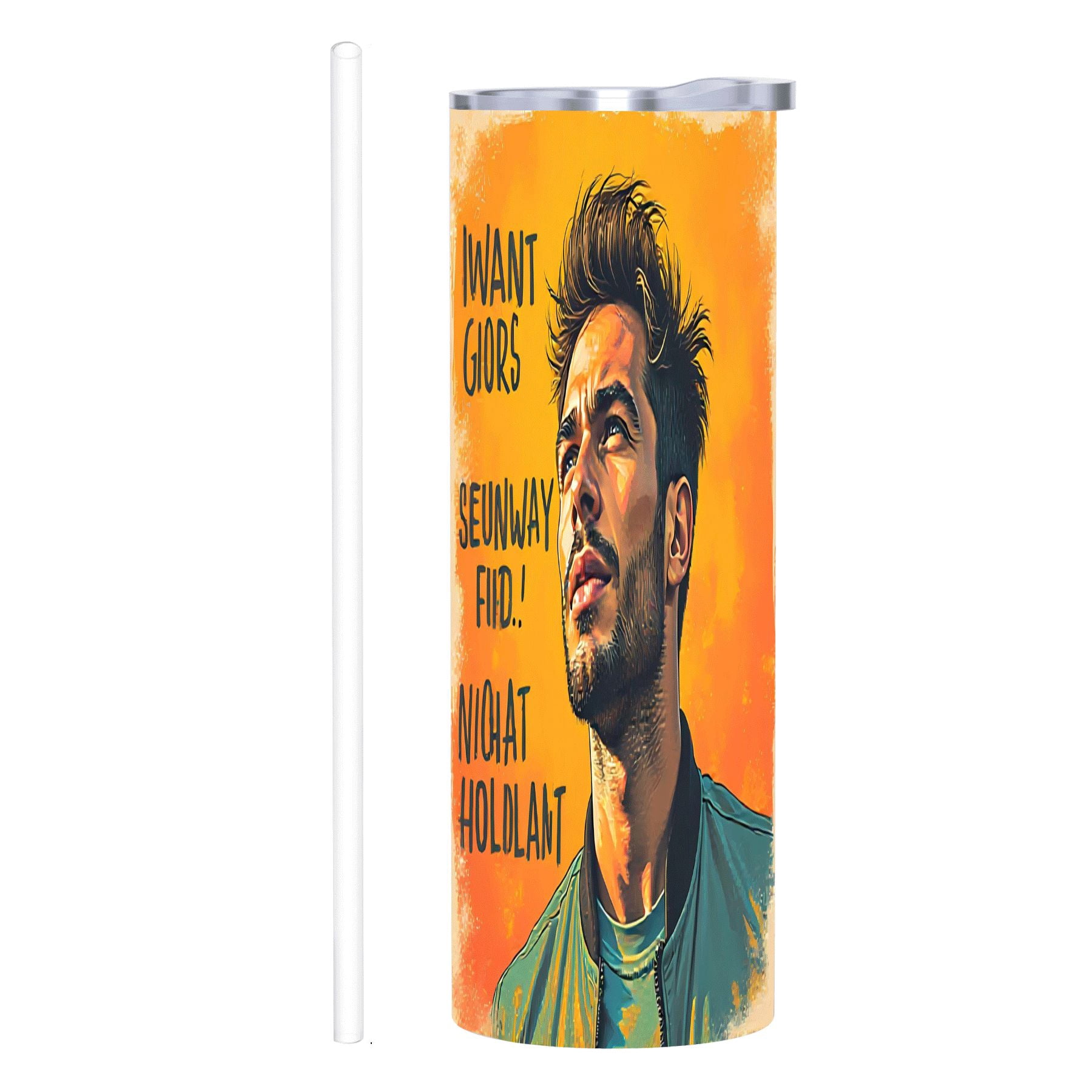 20 oz Stainless Steel Insulated Tumbler with Vibrant Orange & Yellow ...