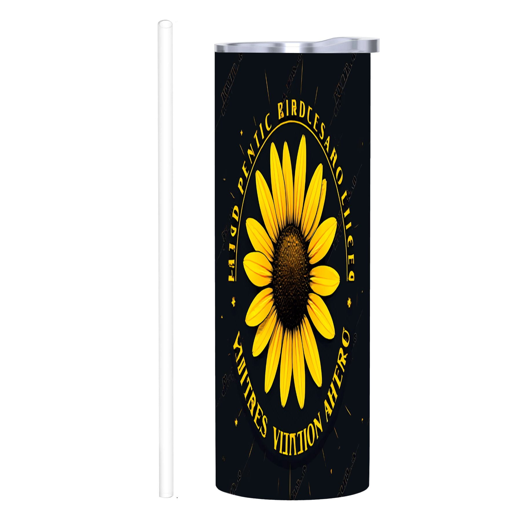 20 oz Stainless Steel Insulated Tumbler with Vibrant Sunflower Design ...