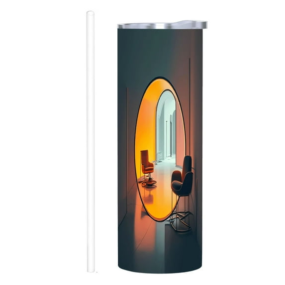 20 oz Stainless Steel Insulated Tumblers with Lids & Straw - Sleek ...