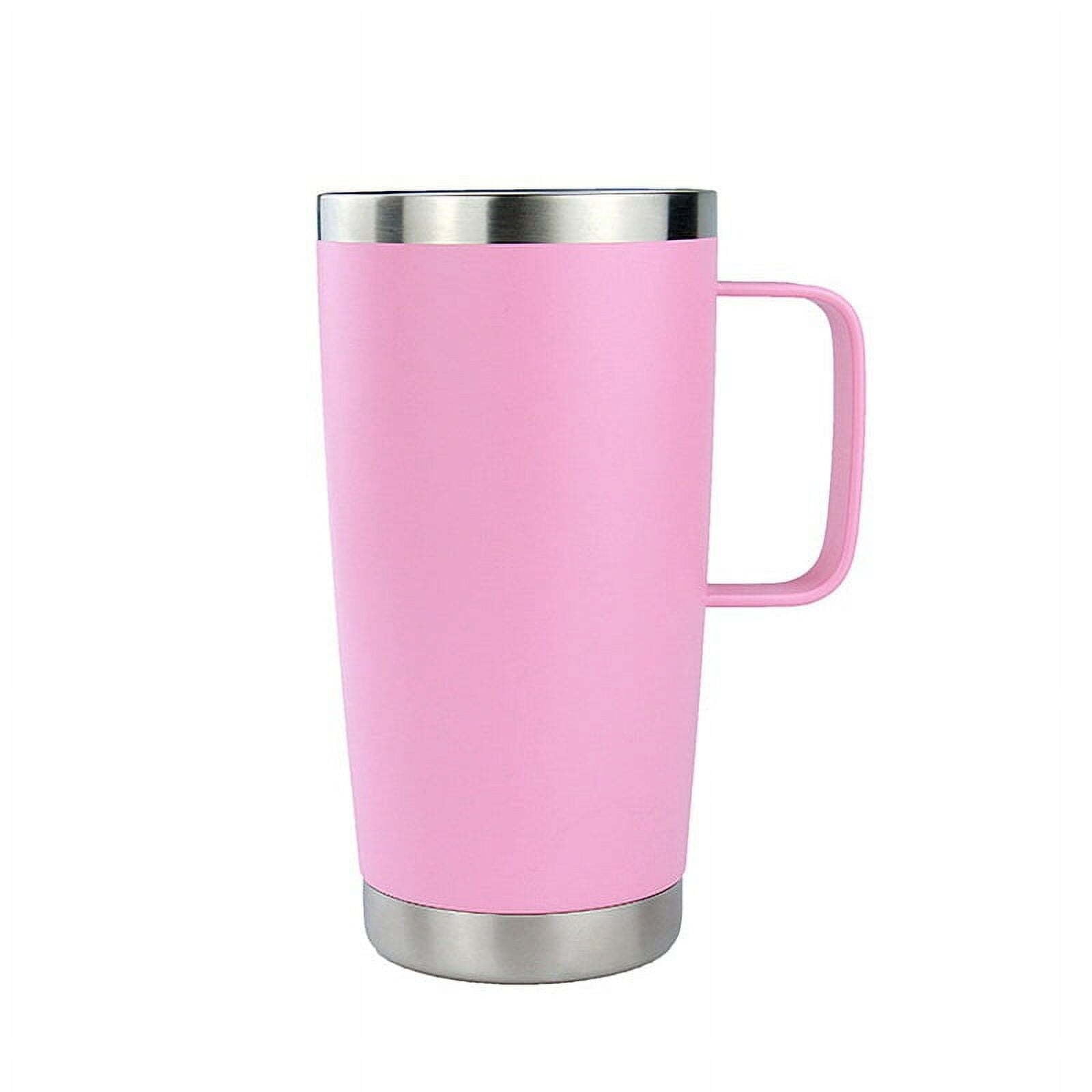 20 oz Tumbler Mug with Lid and Straw, Insulated Travel Coffee Mug with Handle, Double Wall ...