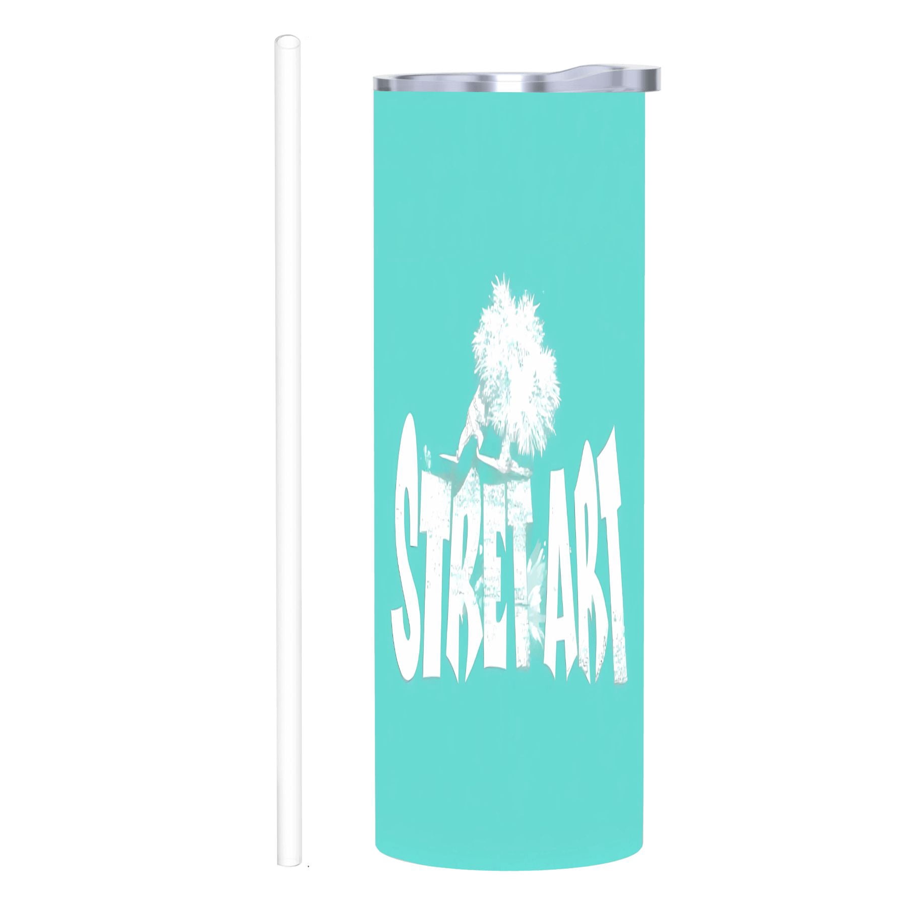 20 oz Turquoise Stainless Steel Insulated Tumbler with Silver Lid Tree ...