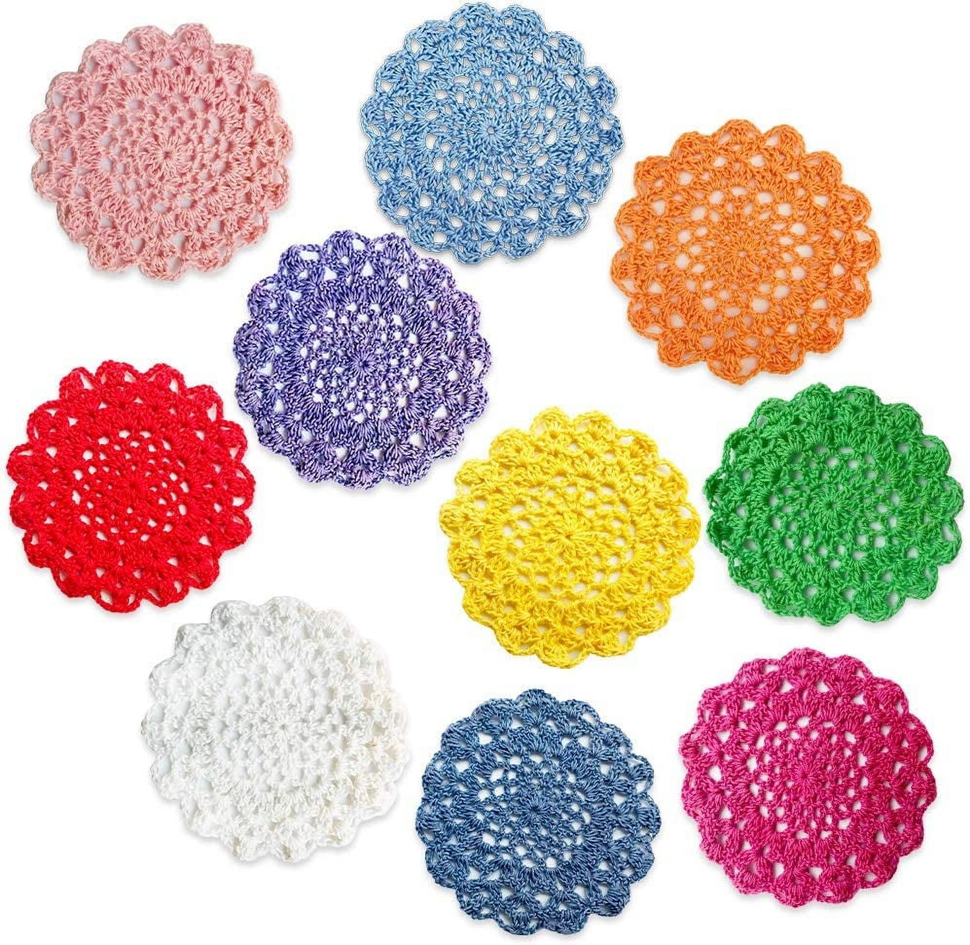 20 pack of Handmade 4 inch Colored Crochet Cotton Yarn Doilies – Choose ...