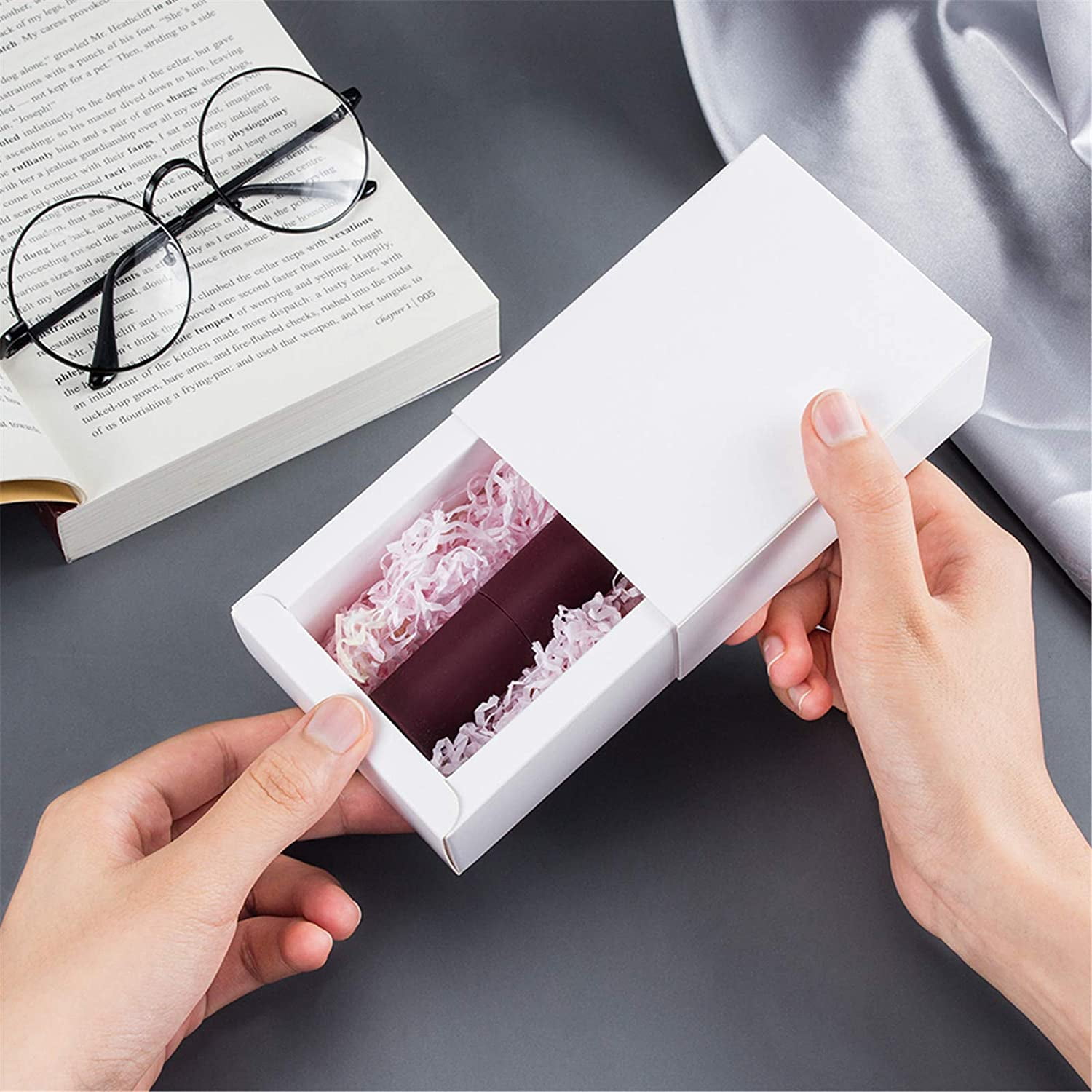 20 pack Kraft Paper Drawer box 11.3x8.3x4.5cm White Soap Jewelry Candy ...