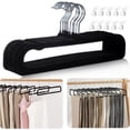 20 pack Non-Slip Velvet Hangers, Curved Anti-Drop Design, Wrinkle-Free ...