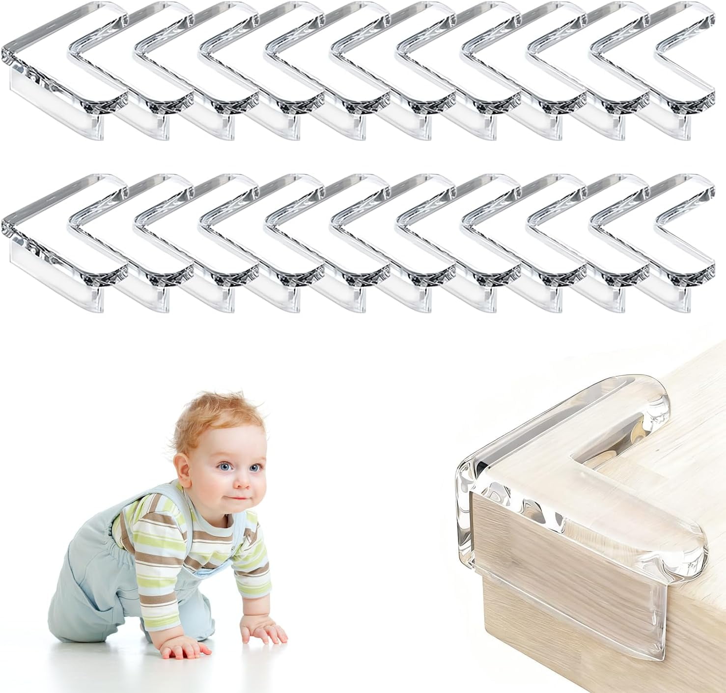20-pack baby furniture corner protectors, baby safety corner protectors ...