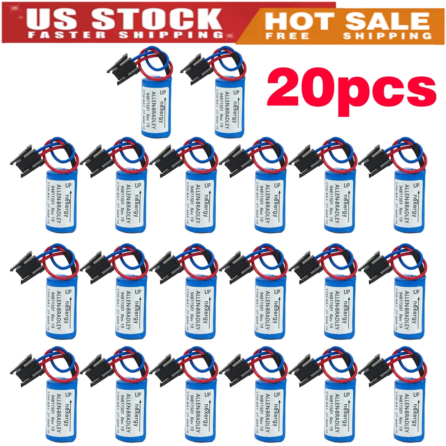 (20 packs) 1756-BA1 3V 1800mAh PLC Controller Battery For Allen Bradley ...