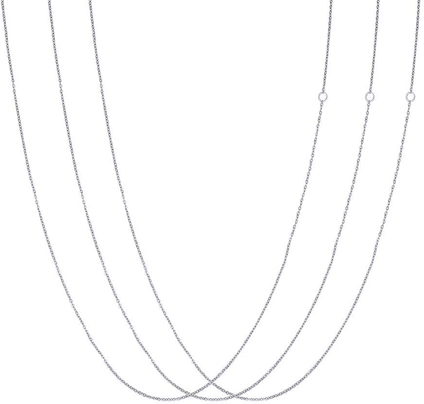 20 pc 20 Strands 18 inch Stainless Steel Cable Chain Necklaces with ...