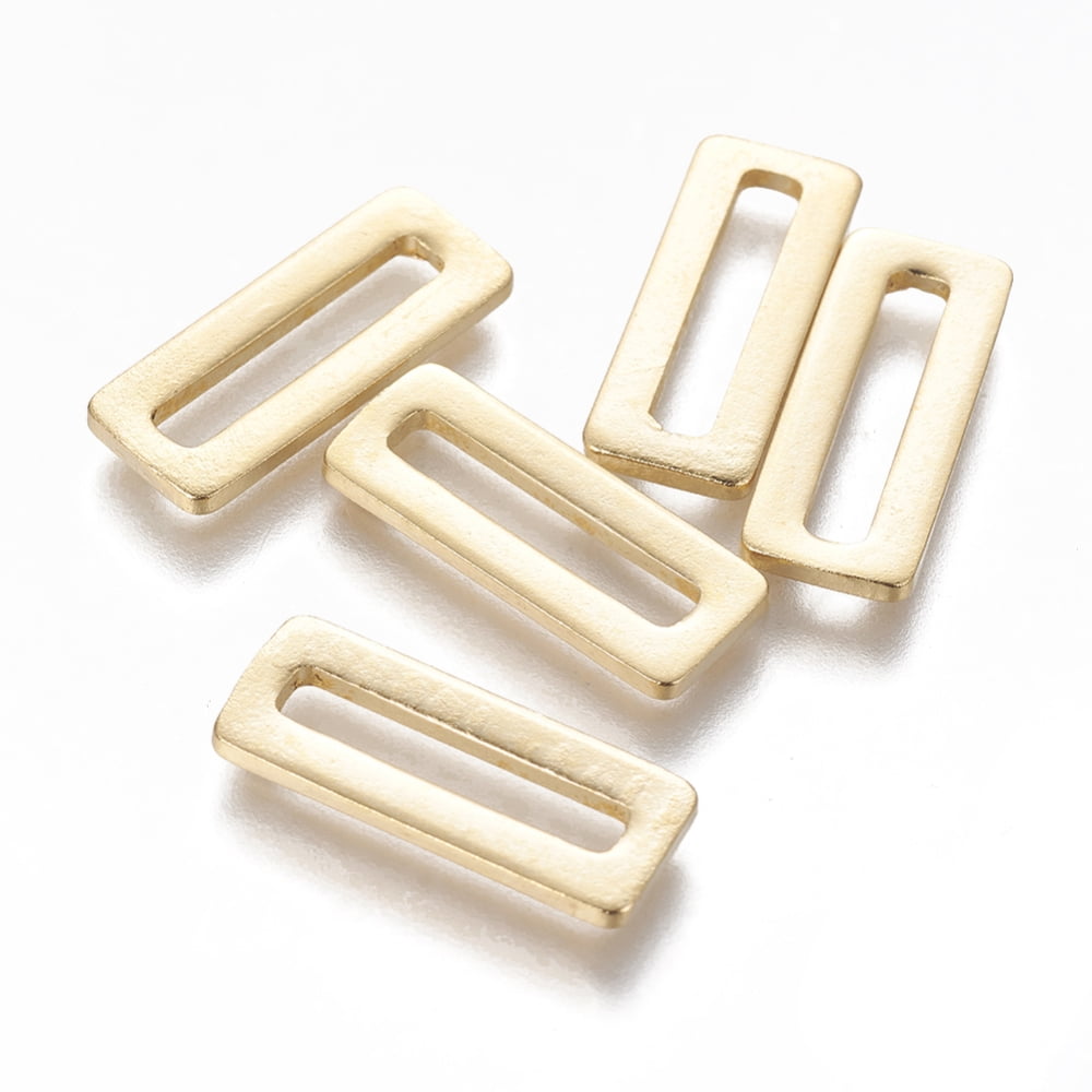 20 pc 201 Stainless Steel Linking Rings Rectangle Golden 20x8x1.5mm ...