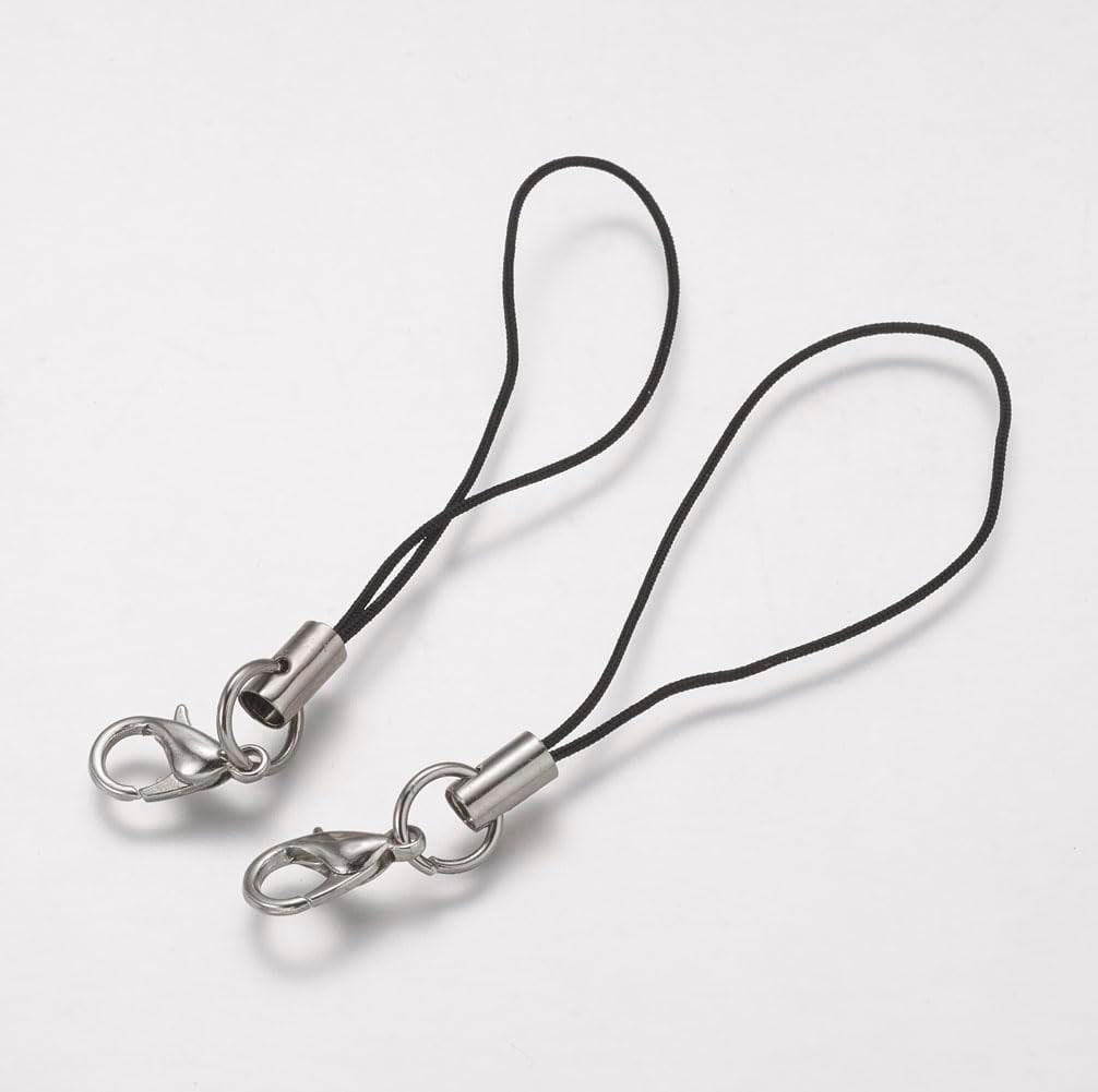 20 pc 20Pcs Cord Loop with Alloy Lobster Claw Clasps Iron Ring and ...