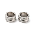 20 pc 304 Stainless Steel European Beads Large Hole Beads Grooved Beads ...