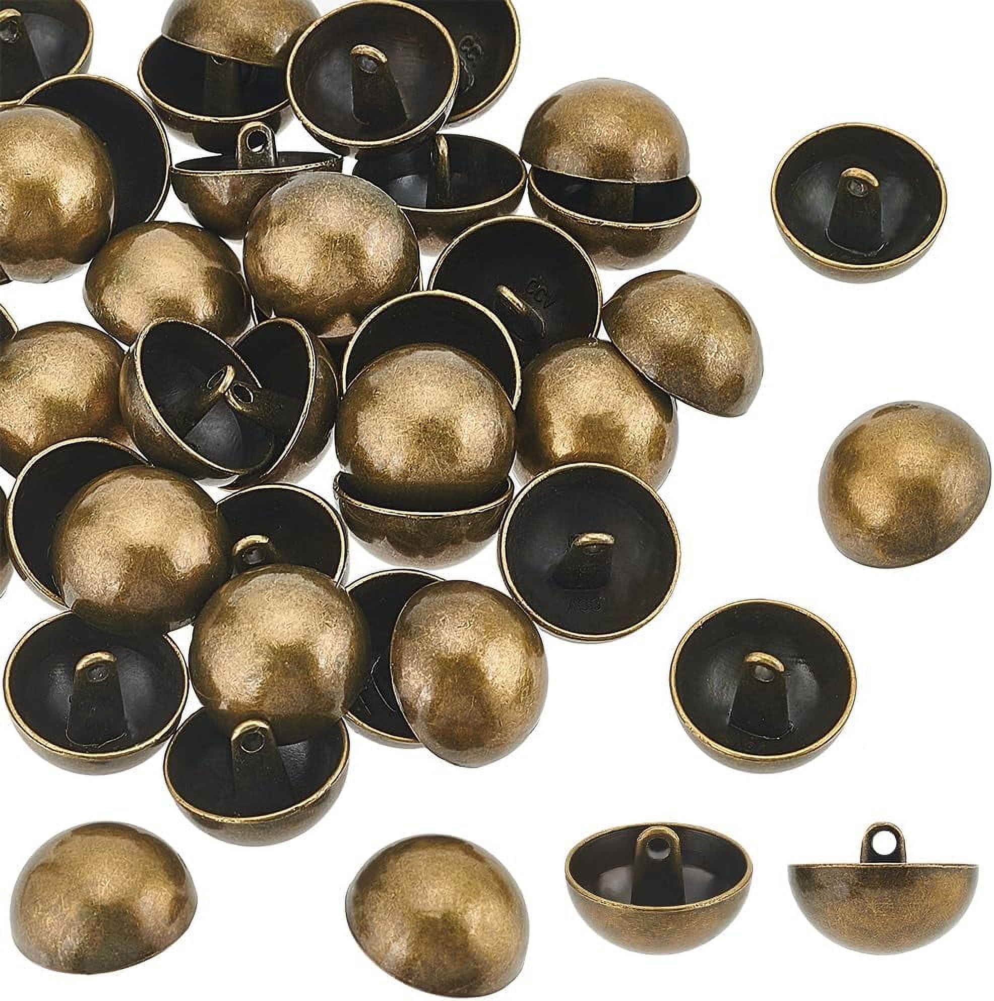 20 pc 40Pcs 20mm Antique Bronze Sewing Buttons 1.5mm Small Hole Half ...