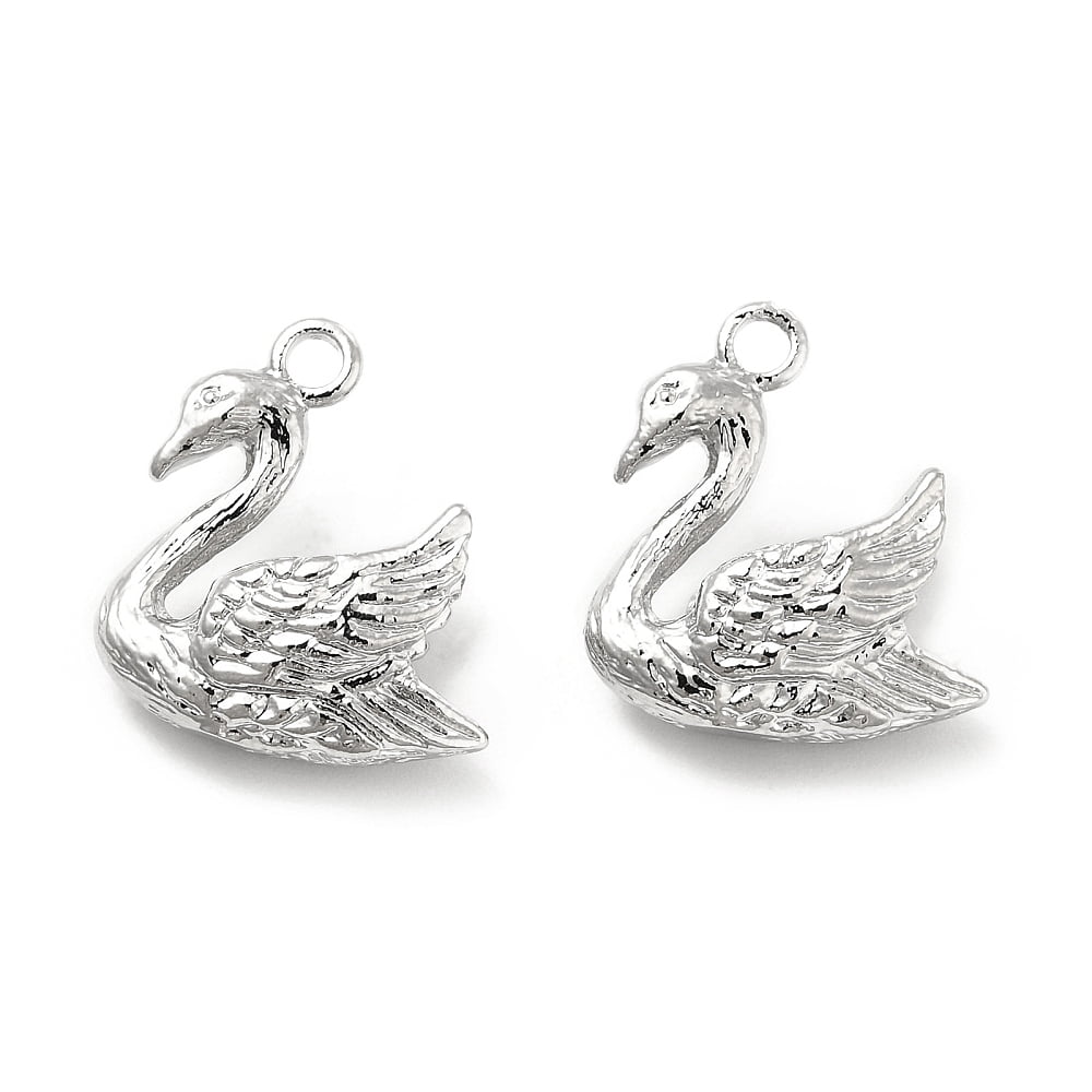 20 pc Brass Pendants Goose Charm Real Platinum Plated 16.5x15x6.5mm ...