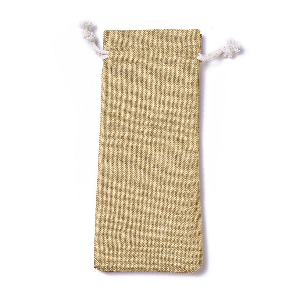 20 pc Burlap Packing Pouches Drawstring Bags Tan 23.8~24x7.7~8cm ...