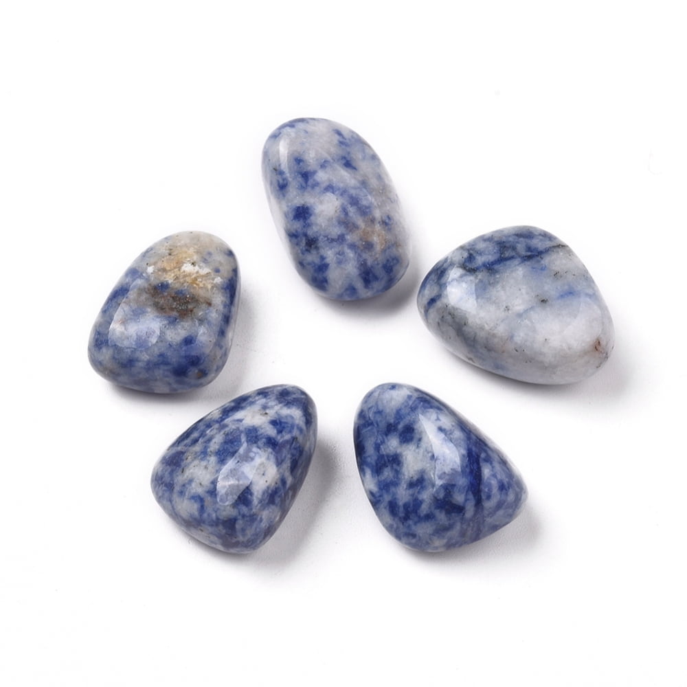 20 pc Natural Blue Spot Jasper Beads Healing Stones for Energy ...