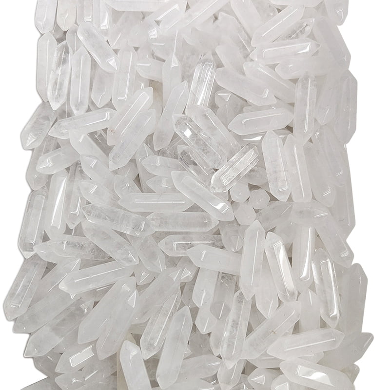 20 pc Natural Quartz Healing Stones Double Terminated Points Bullet ...