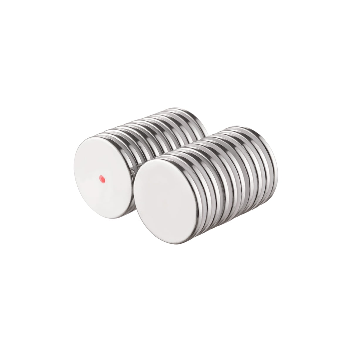 20 pc Neodymium Disc Magnets – 1.26" x 1/8" Rare Earth NdFeB with Red ...