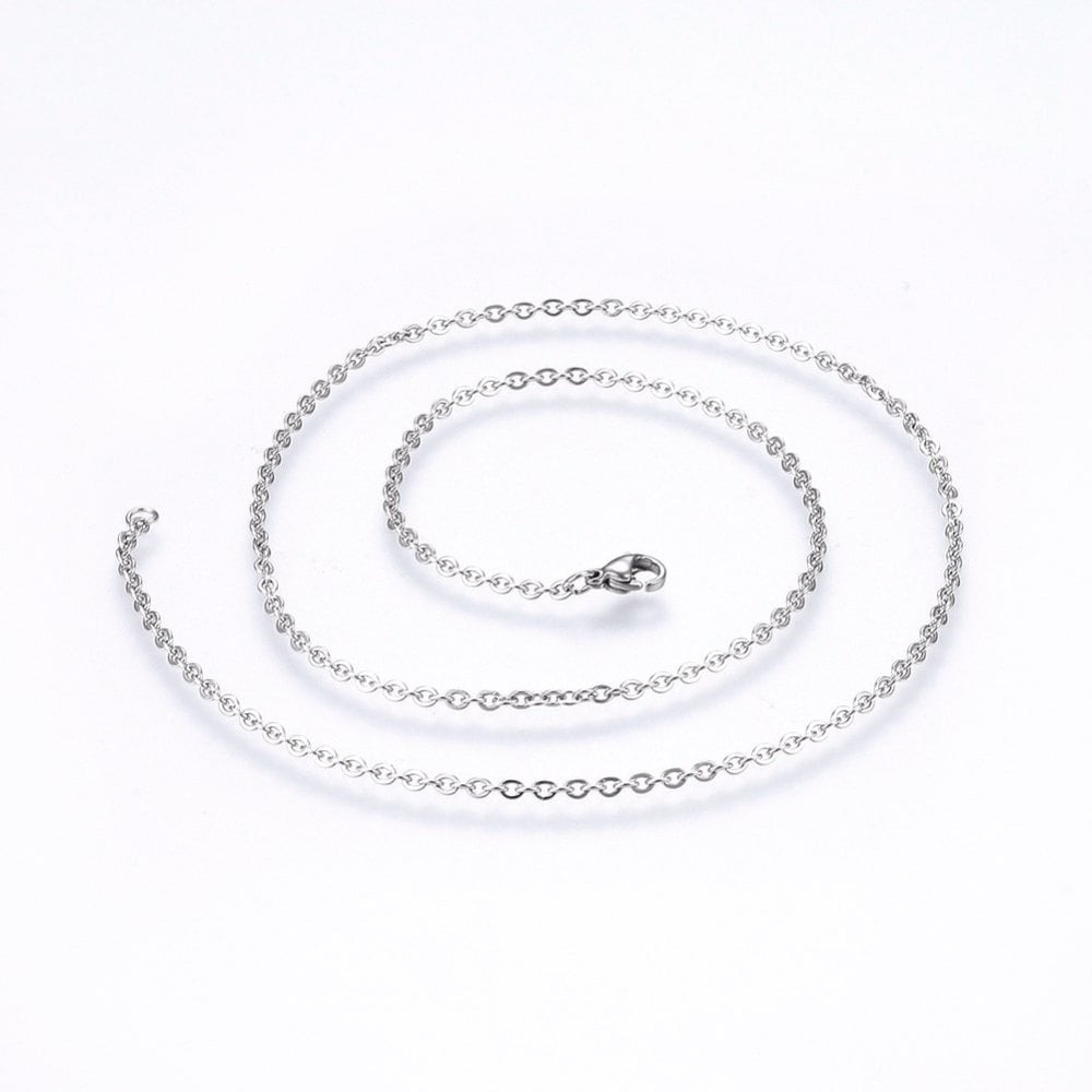 20 pc Non-Tarnish 304 Stainless Steel Cable Chains Necklaces with Lobster Claw Clasps Stainless ...