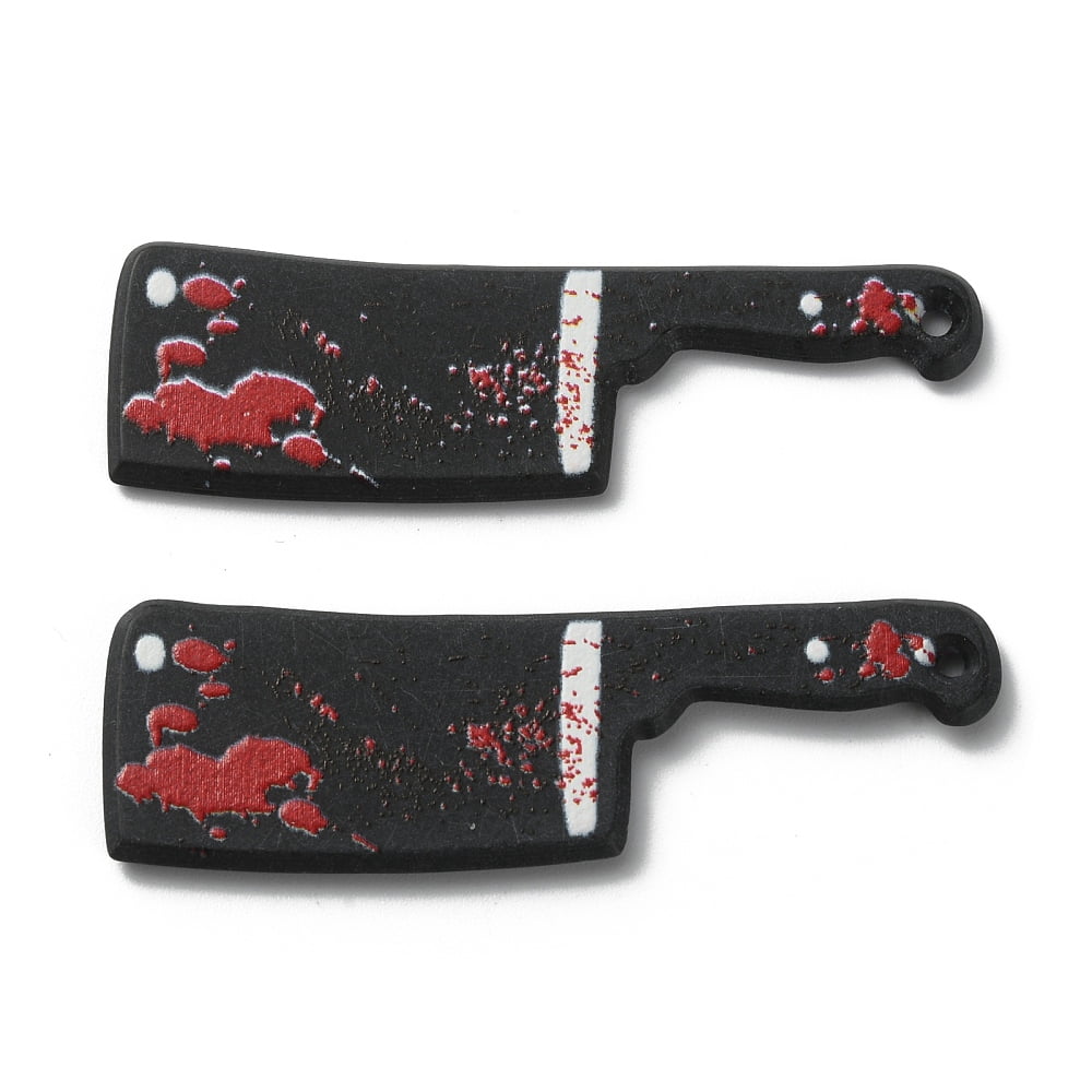 20 pc Opaque Resin Horror Goth Big Pendants Bloody Kitchen Knife Charm ...