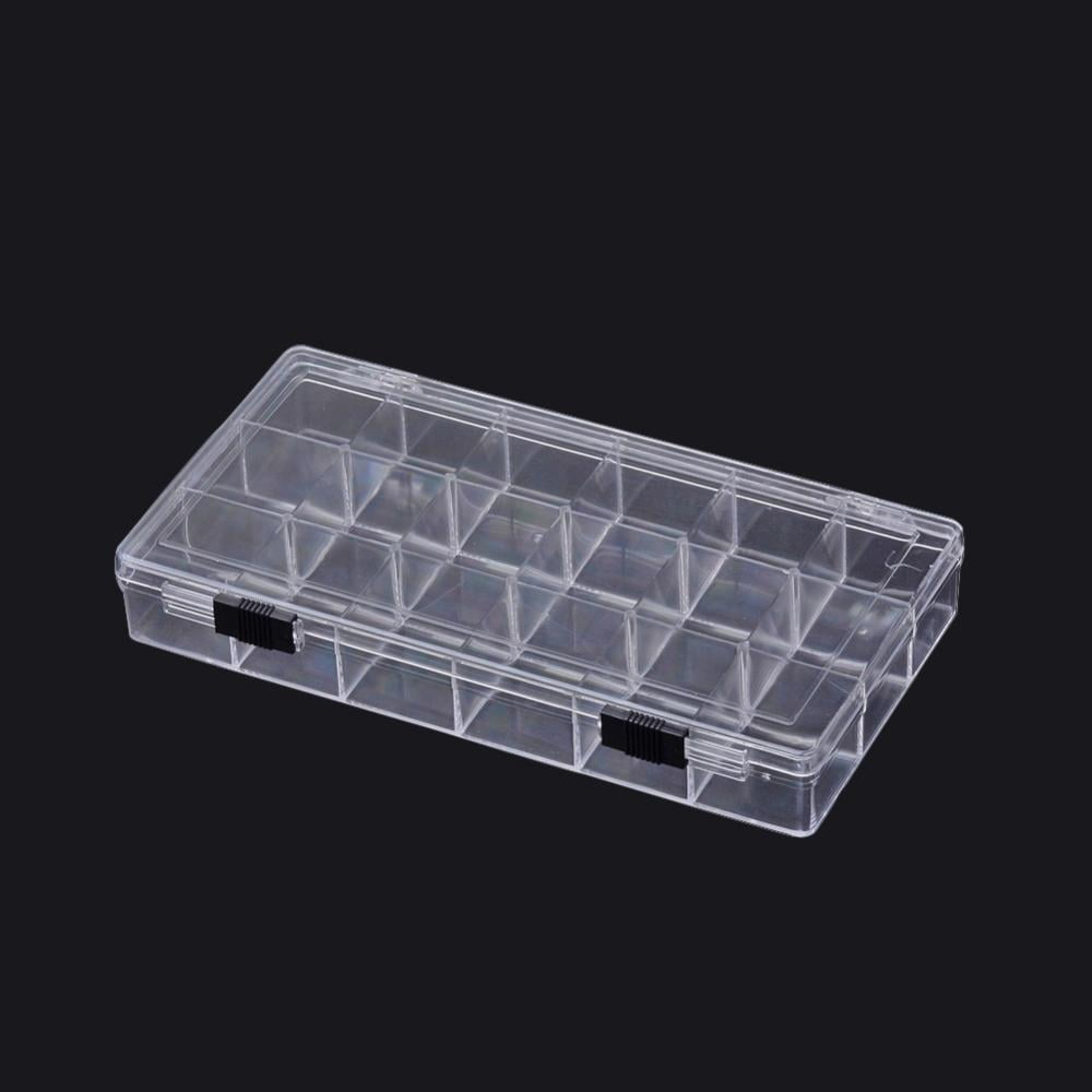 20 pc Plastic Bead Storage Containers 18 Compartments Rectangle Clear ...