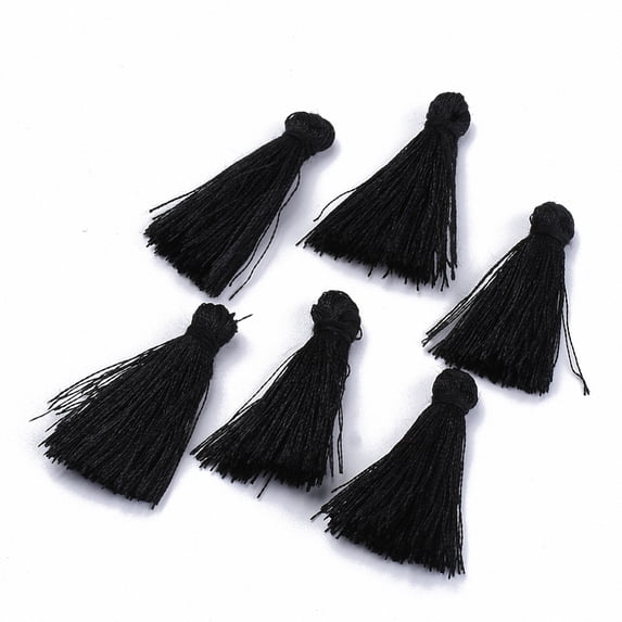 20 pc Polyester Tassel Pendant Decorations Black 30~35mm - Walmart.com