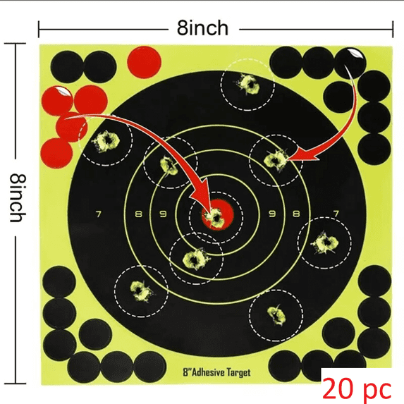 20 pc Reactive Splatter Shooting Targets Instant Feedback Self-Adhesive ...