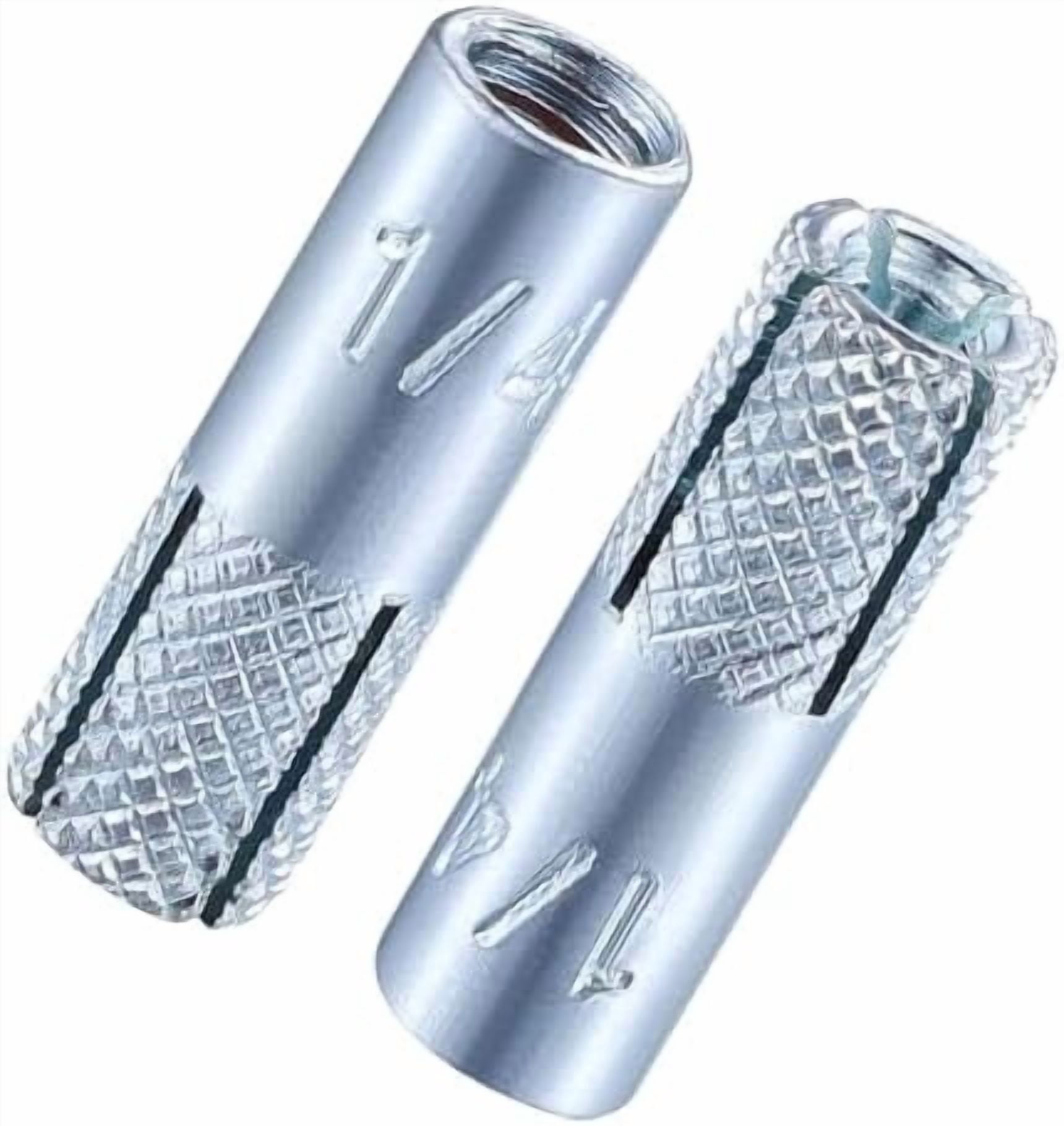 (20 pcs) 1/4"-20 Zinc Plated Drop in Anchors Assortment, Knurled Drop ...