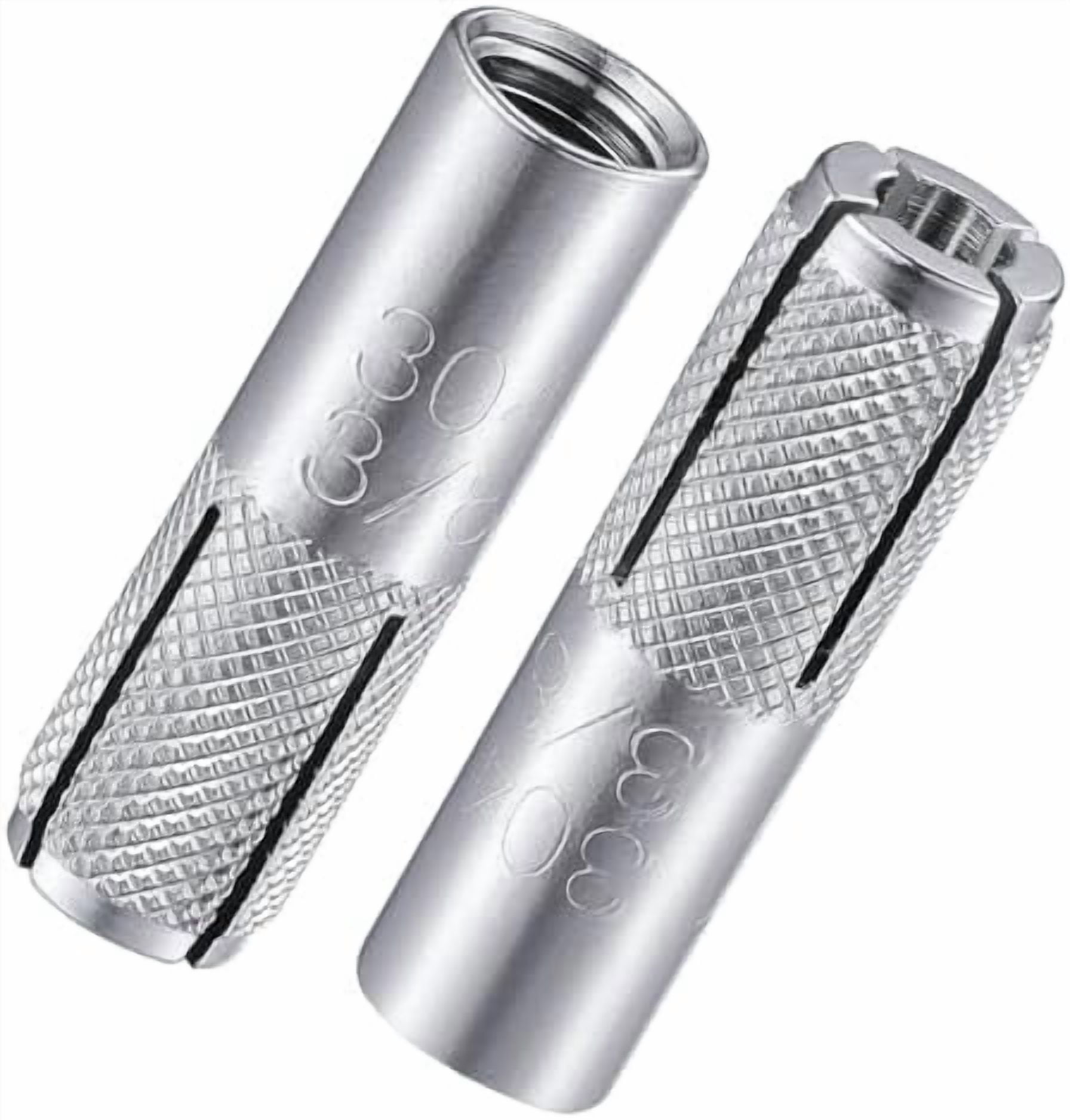 (20 pcs) 3/8"-16 Stainless Drop in Anchors Assortment, Knurled Drop-in ...