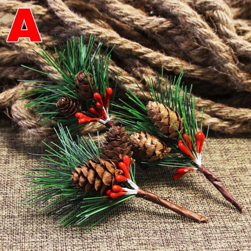 20 pcs 3inch Artificial Christmas Floral Picks, Red and White Fake ...