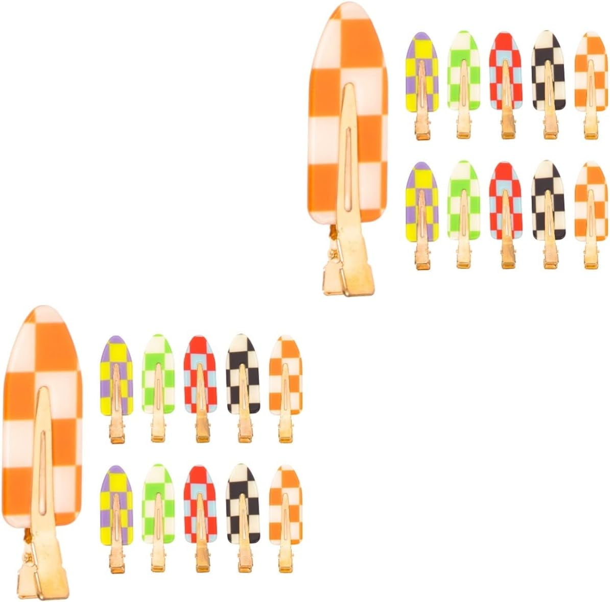 20 pcs Barrettes Woman Hair Girls Hairstyle Checkerboard Accessories ...