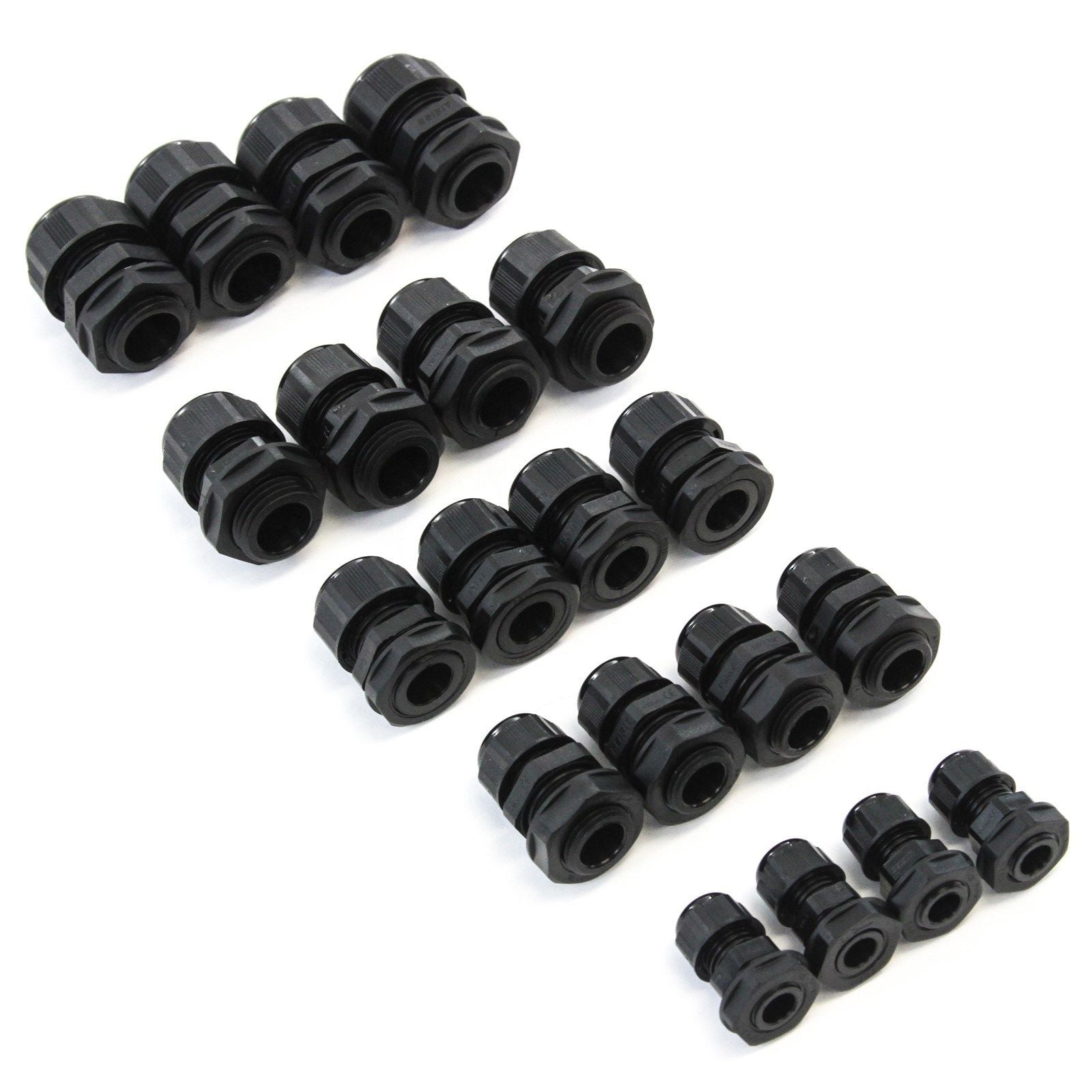 20 pcs Cable Glands Cord Grip Strain Relief and Firewall Fitting 5 Size ...