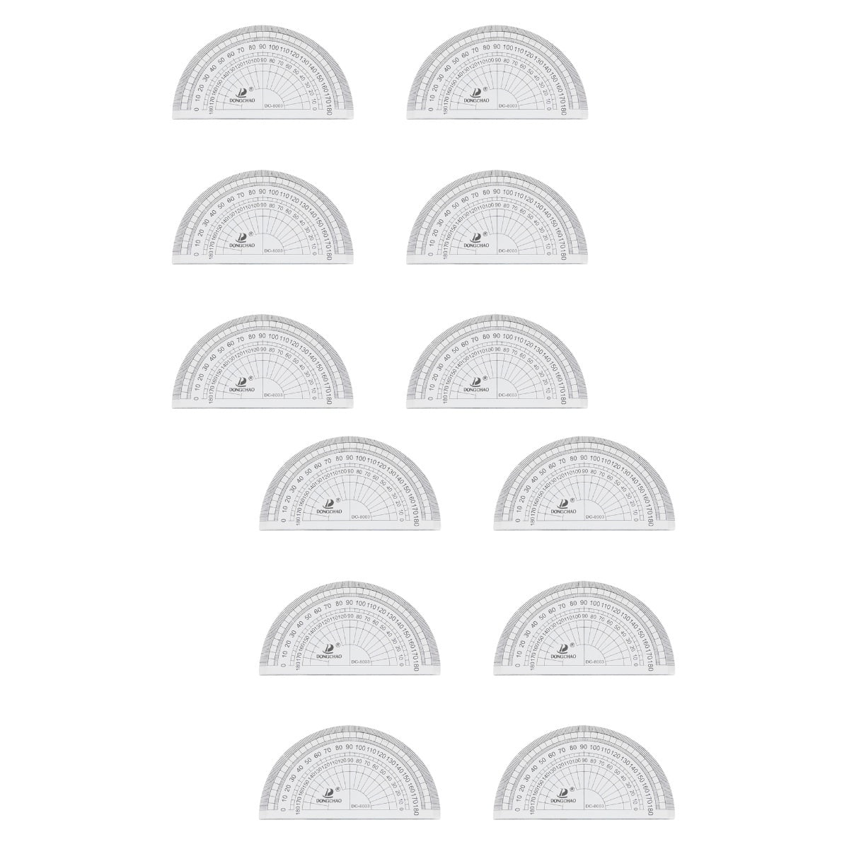 20 pcs Clear Plastic Protractor Math Protractor 180 Degrees Protractor ...