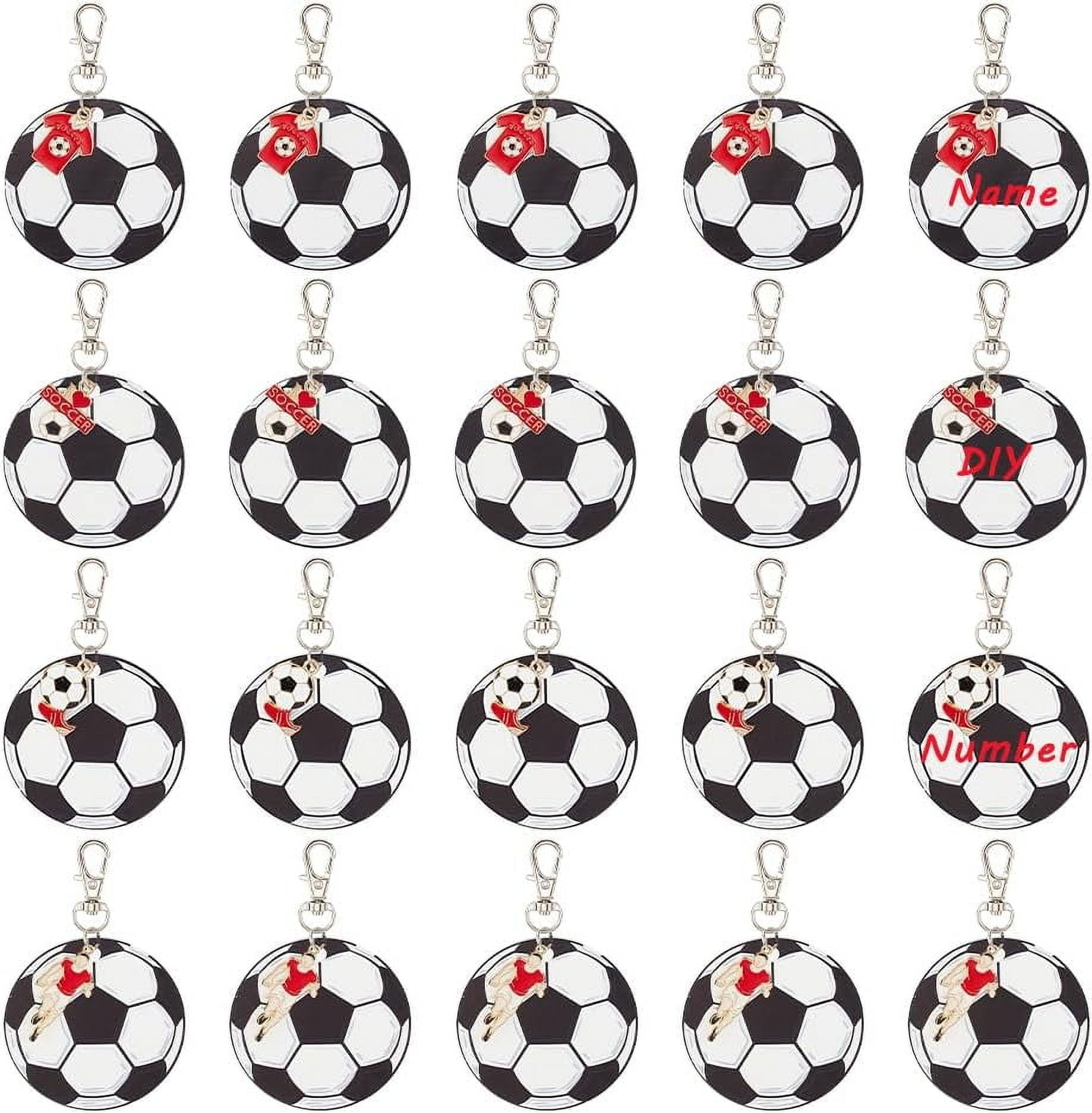 20 pcs Football Acrylic Keychain Multi-style Acrylic Swivel Snap Hook ...