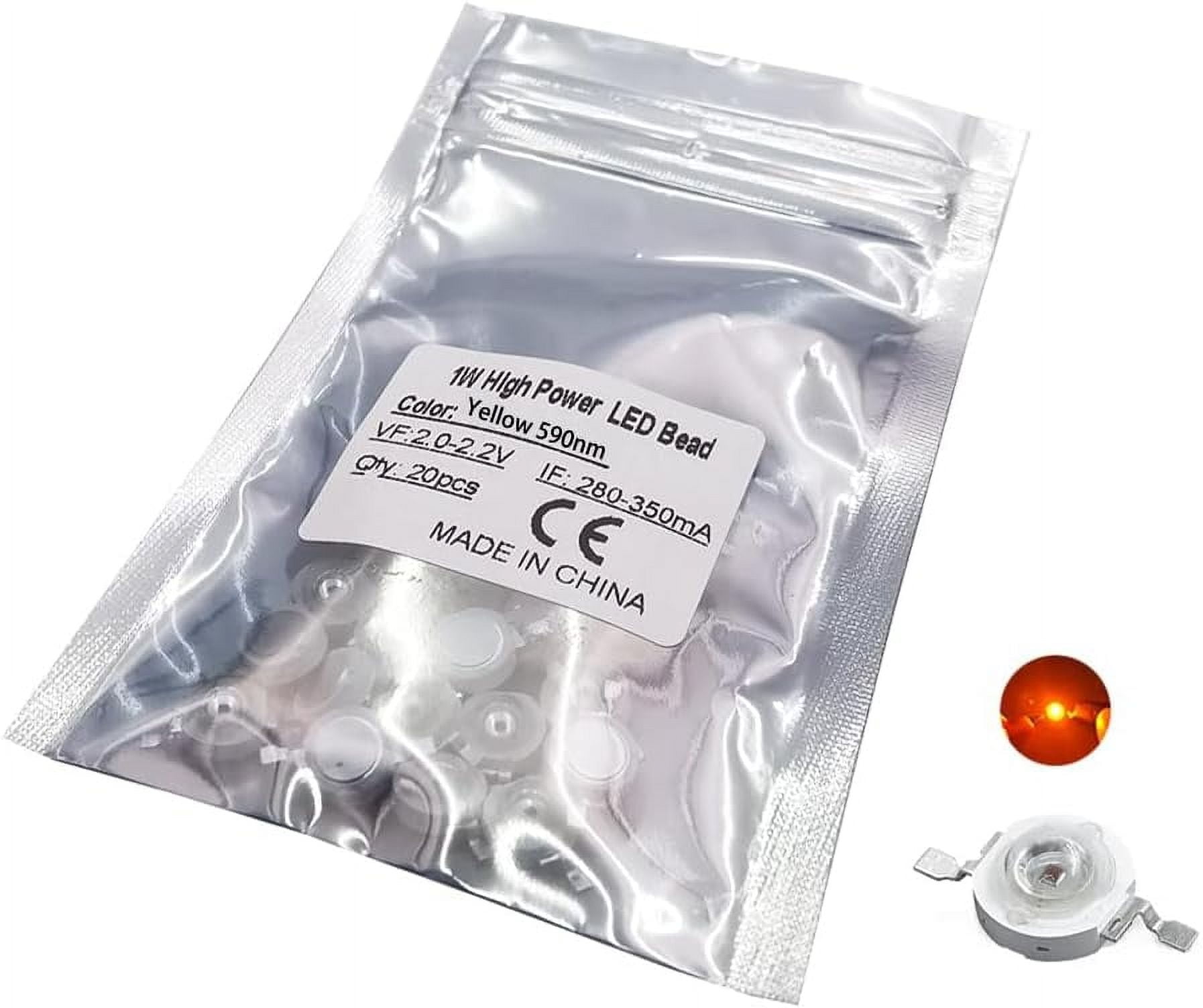 20 pcs High Power Led Chip 1W Yellow 590nm 300mA - 350mA / DC 3V - 3.4V ...