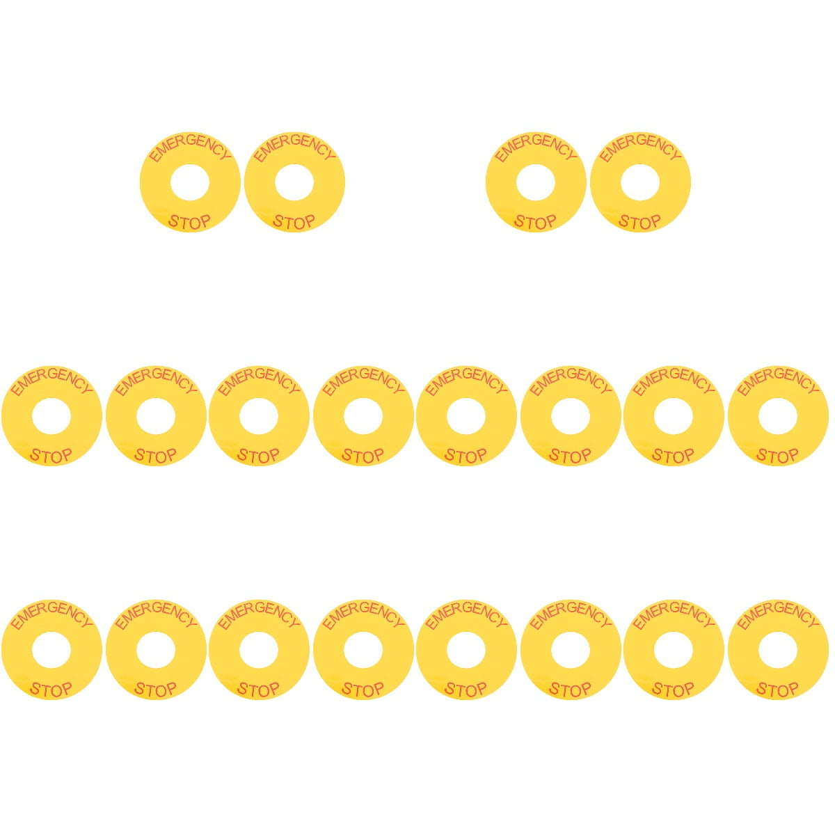 20 pcs Industrial Machinery Electrical Devices Stickers Emergency Stop ...