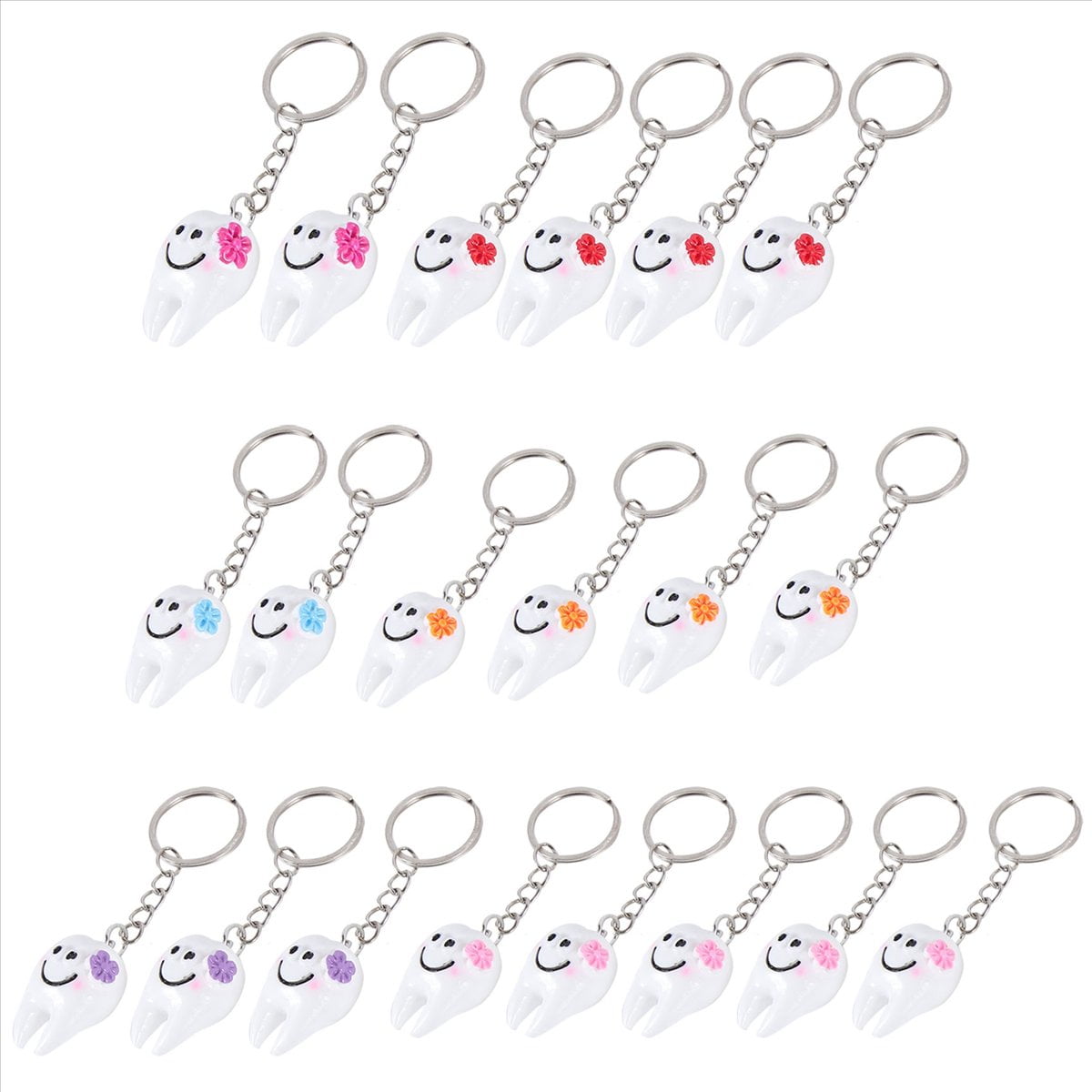 20 pcs Keychain Key Ring Hang Tooth Shape Cute Dental Gift - Walmart.com