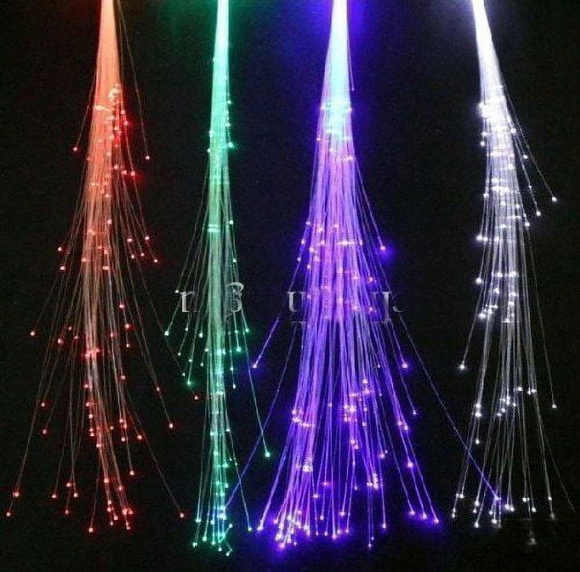 20 pcs Light-up Fiber Optic Led Hair Lights Multi Color - Walmart.com