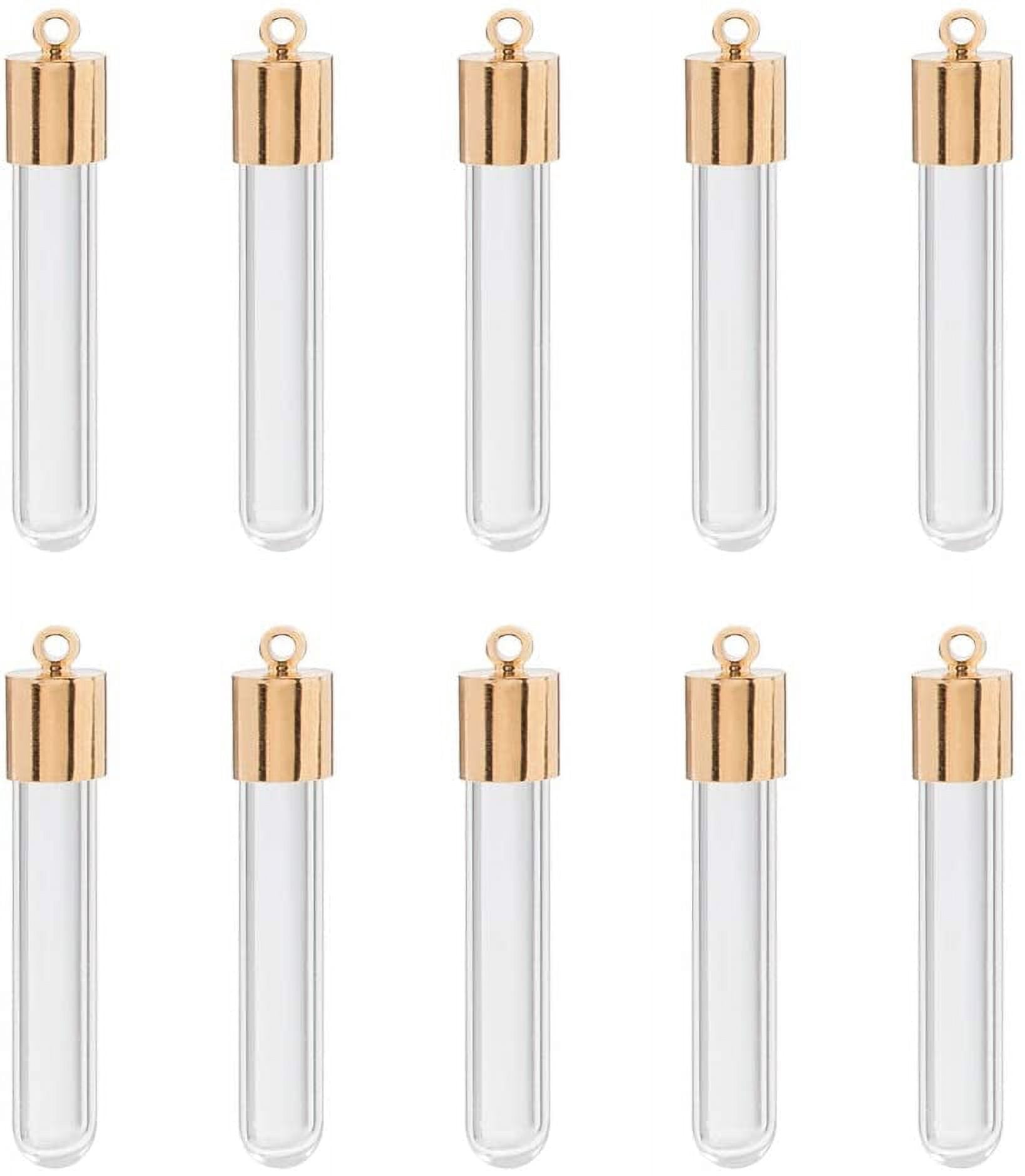 20 pcs Long Clear Glass Bottles Hanging Tube Wish Bottles with 20 pcs ...