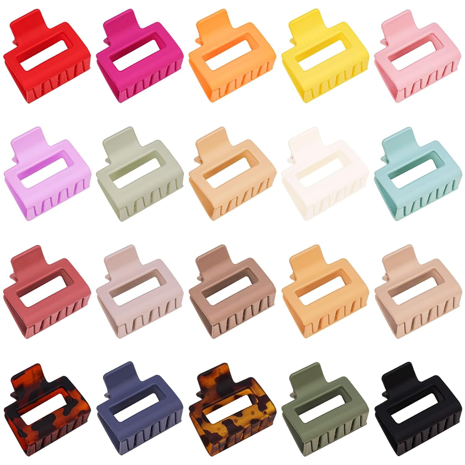 20 pcs Matte Hair Clips: 2 inch Rectangle Non-Slip Clamps for All Hair Types - Strong Hold, Cute ...
