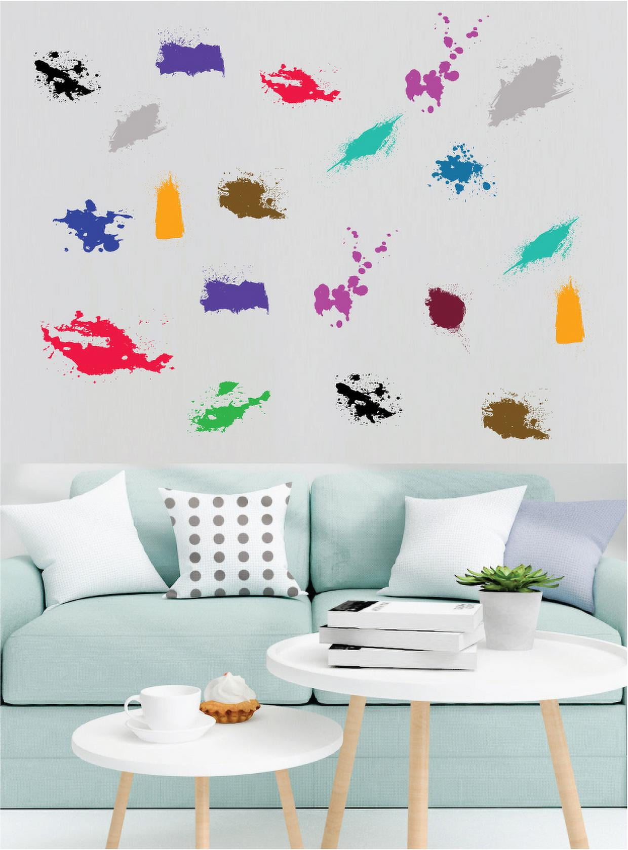 20 pcs Multicolor Paint Wall Decal Splatter and Splotches Wall Sticker ...