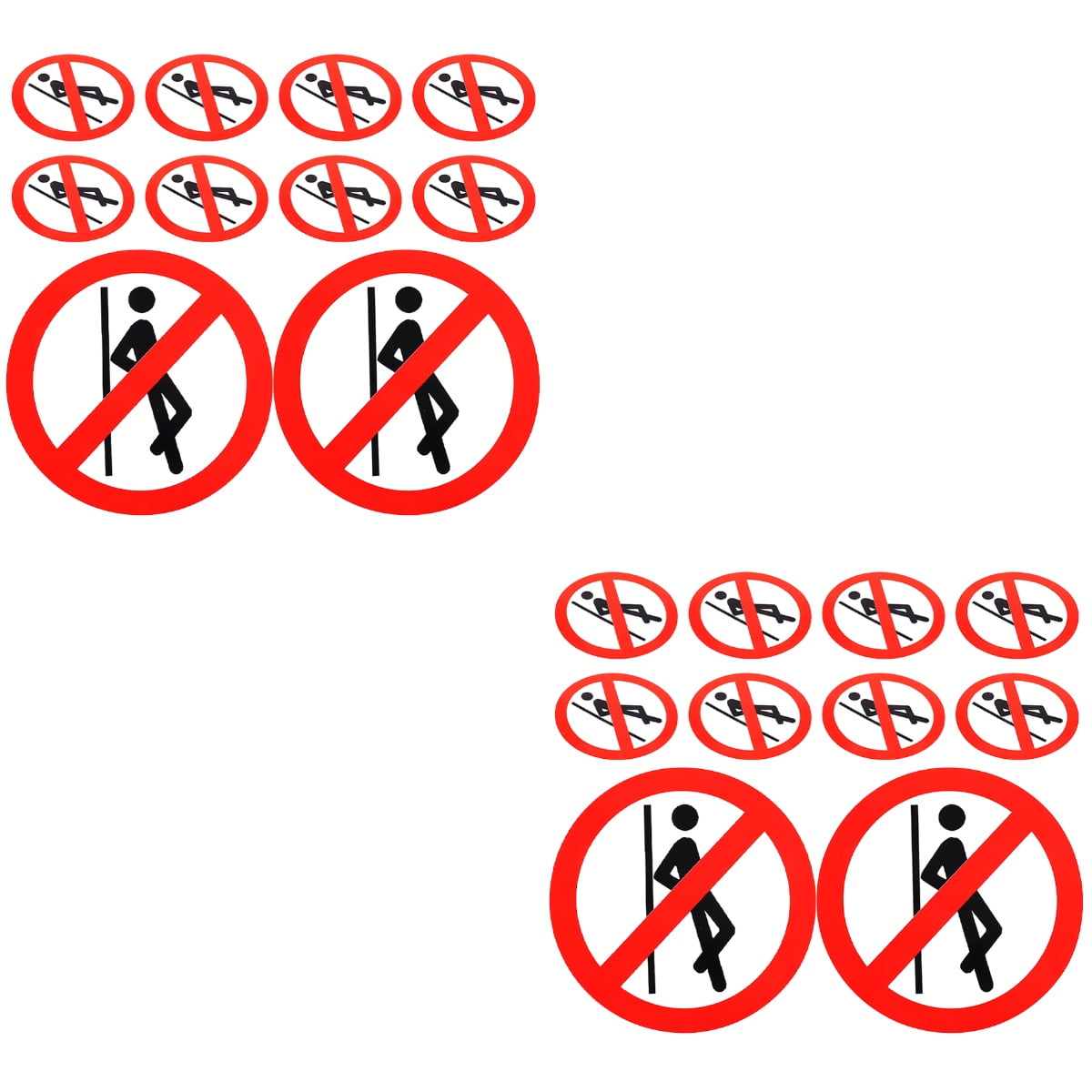 20 pcs No Leaning On Sign Stickers Self adhesive Warning Stickers ...